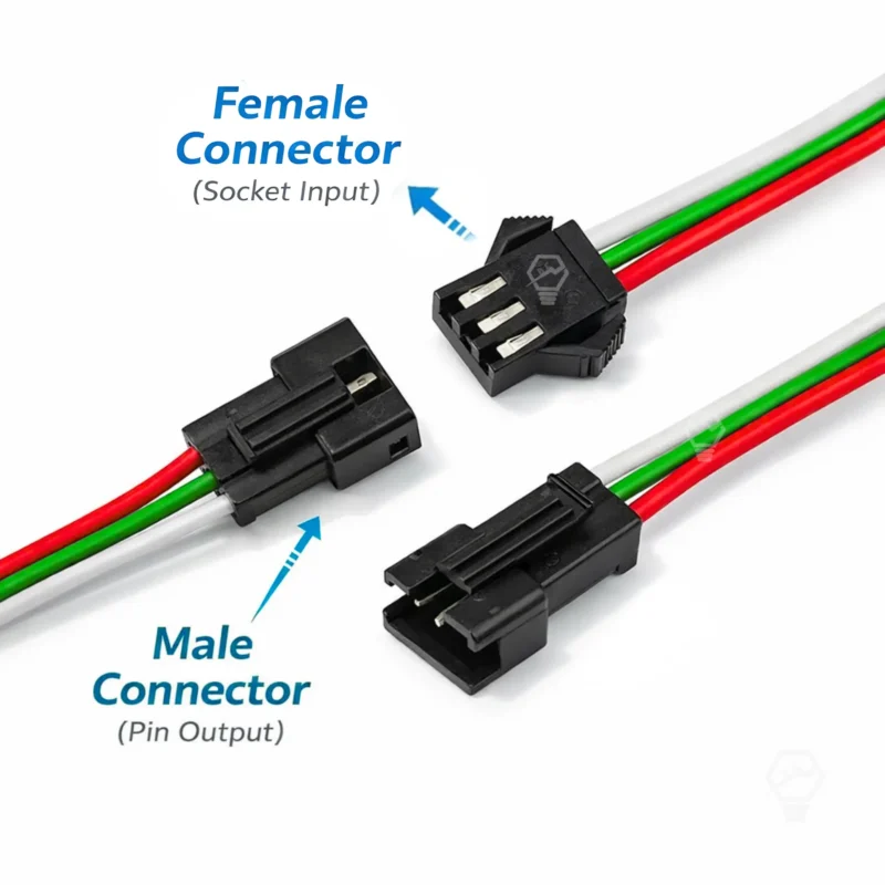 3 Pin Male Female Connector - Bikash Electronics